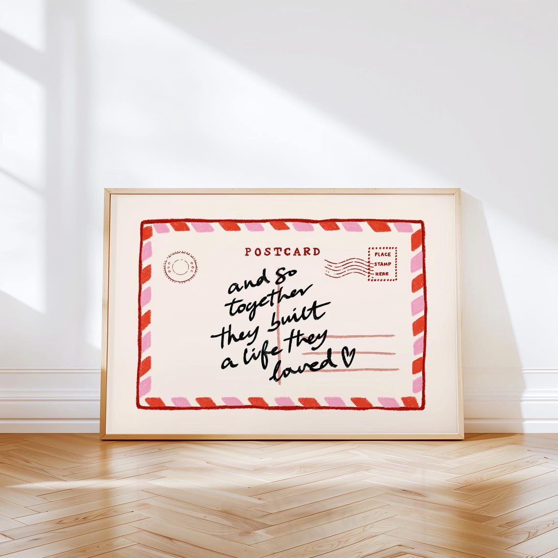 A Life They Loved Retro Postcard Couple Minimalist Anniversary Decor ...