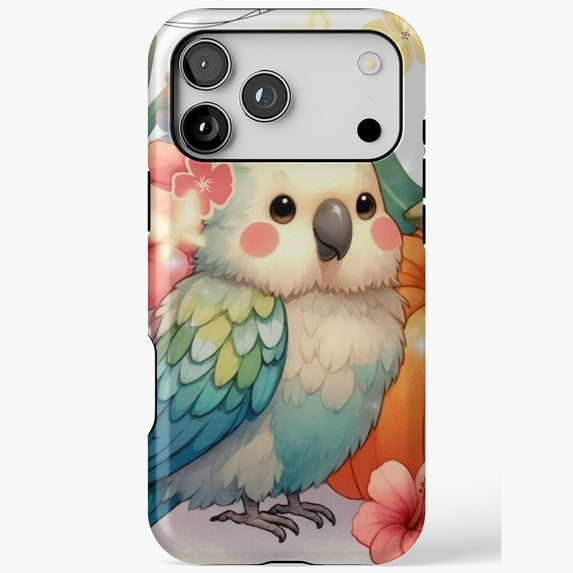 A Lighthearted Autumn Parrot with a Pumpkin iPhone 11 through 17 Pro Max Phone Cover - Walmart.com
