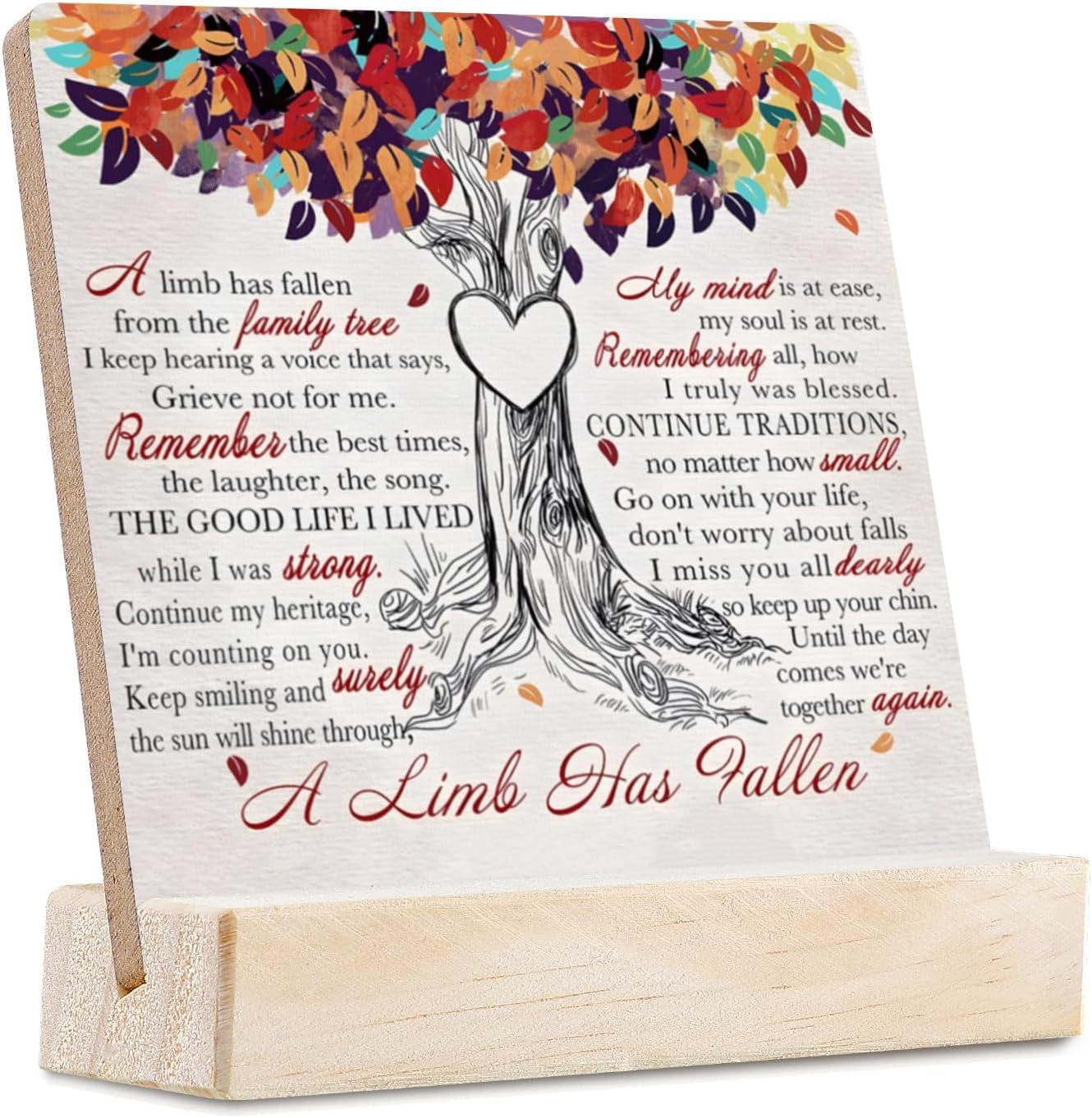 A Limb Has Fallen from The Family Tree Sign,Sympathy Memorial Grief ...