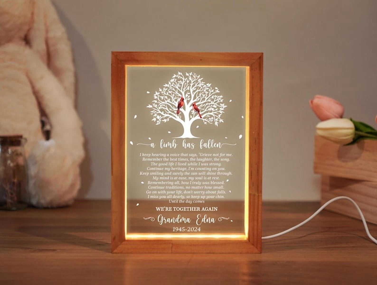 A Limb Has Fallen Memorial Night Light, In Loving Memory Sympathy Gift ...