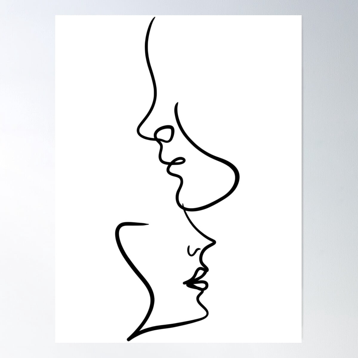 A Line Drawing Of Intimacy Poster Wall Art, Modern Wall Decor For ...
