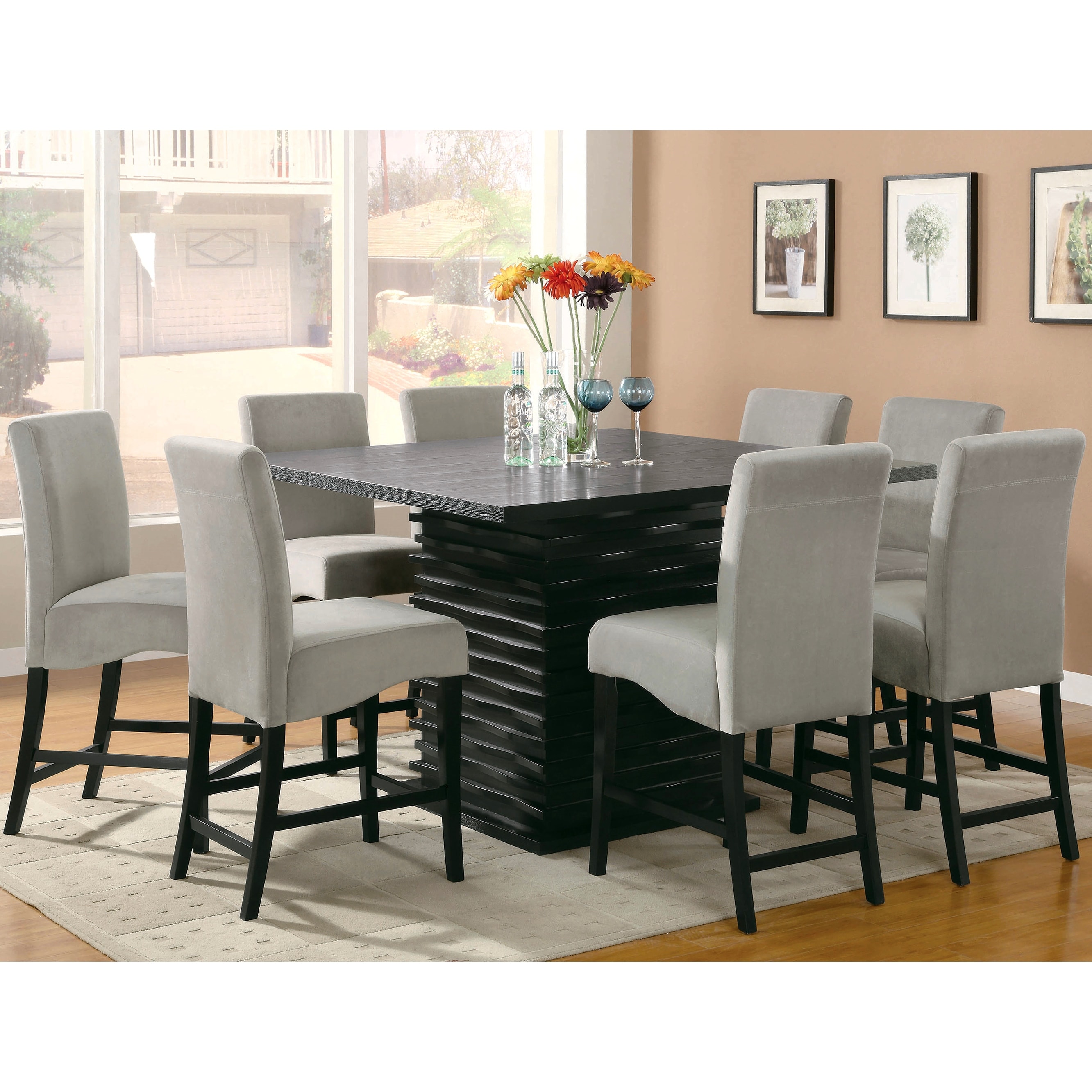 A Line Furniture Modern Black Dazzling Wave Design Grey Upholstered ...