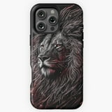 A Lion Head Artistic Wild Cat Portrait iPhone Case 11 12 13 14 15 16 17 ...