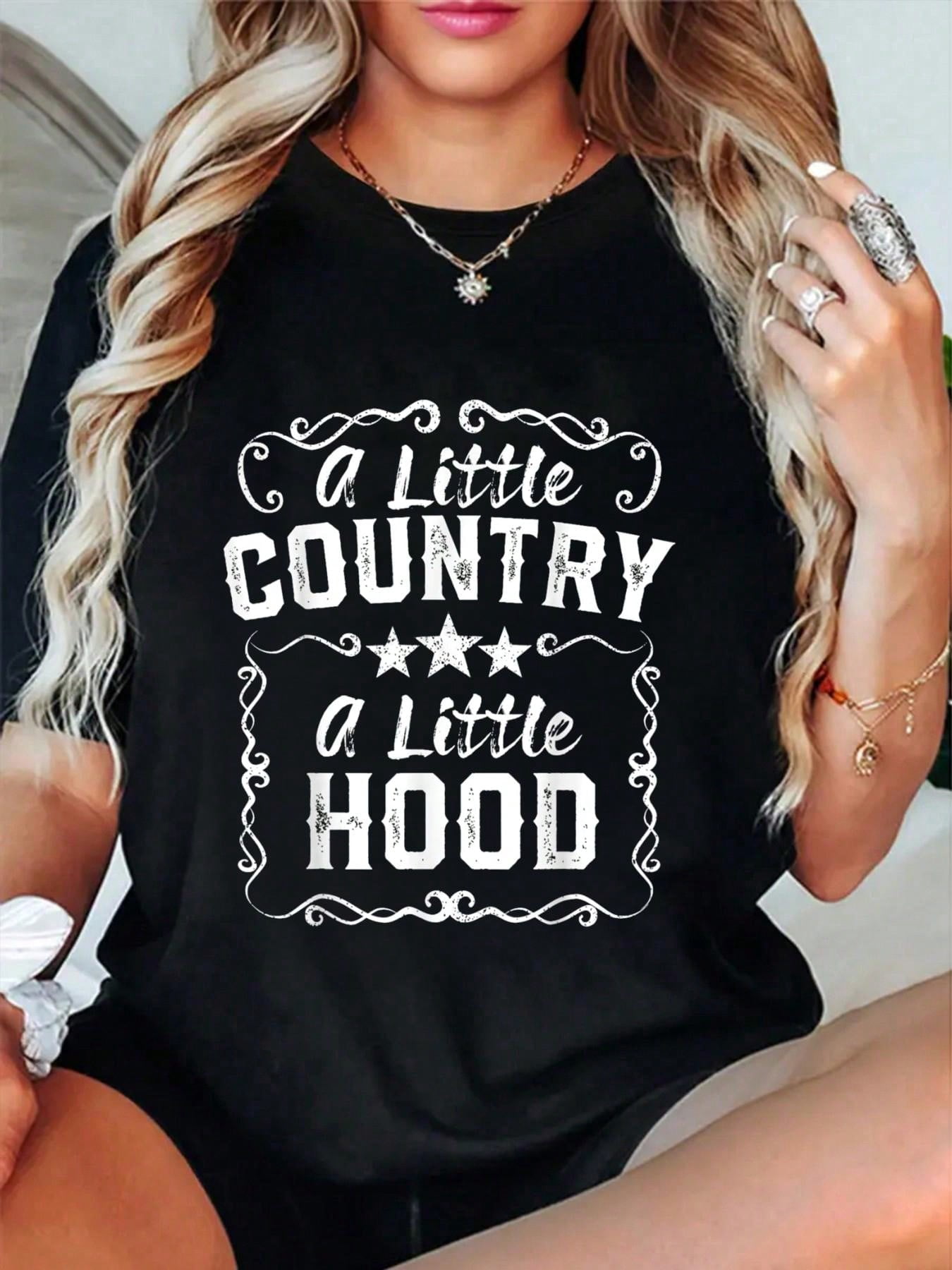 A Little Bit Country A Little Bit Hood Music Concert-Shirt Summer ...