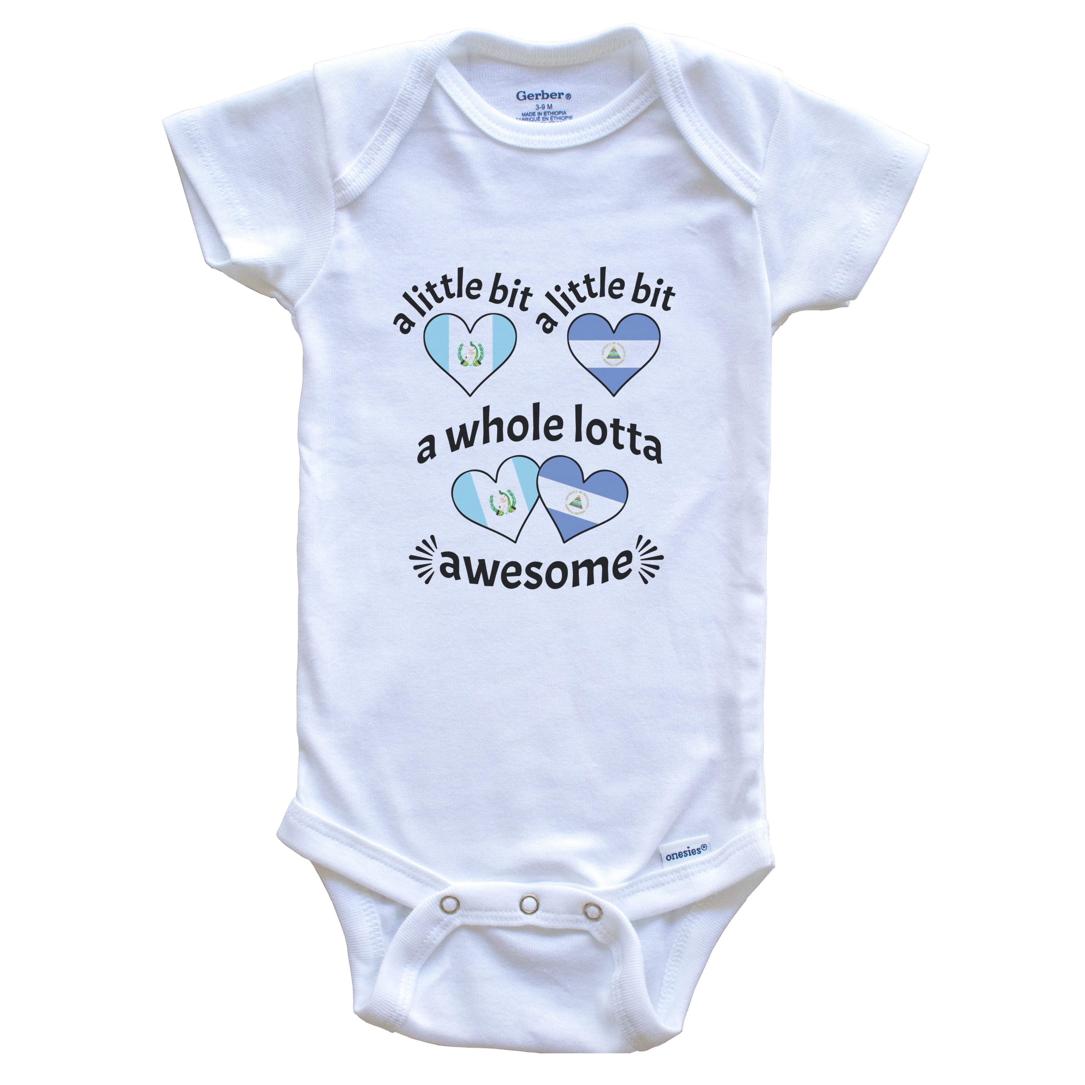 A Little Bit Guatemalan Nicaraguan Guatemala Nicaragua Heart Flags Baby ...