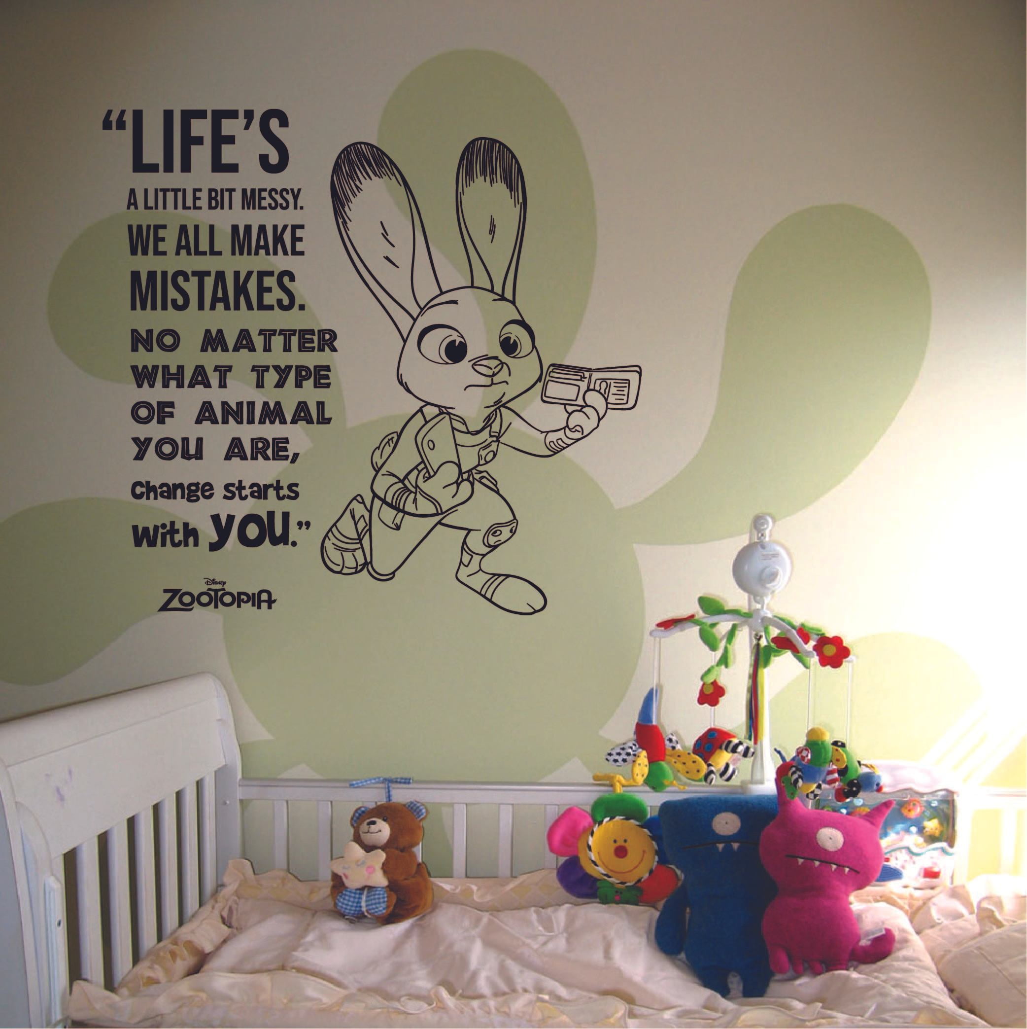A Little Bit Messy Quote Zootopia Cartoon Quotes Wall Sticker Art Decal ...