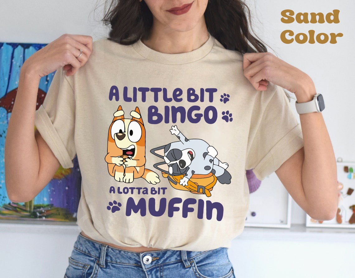 A Little Bit Muffin Bluey T-Shirt, Cartoon Shirt, Funny Cartoon Shirt ...