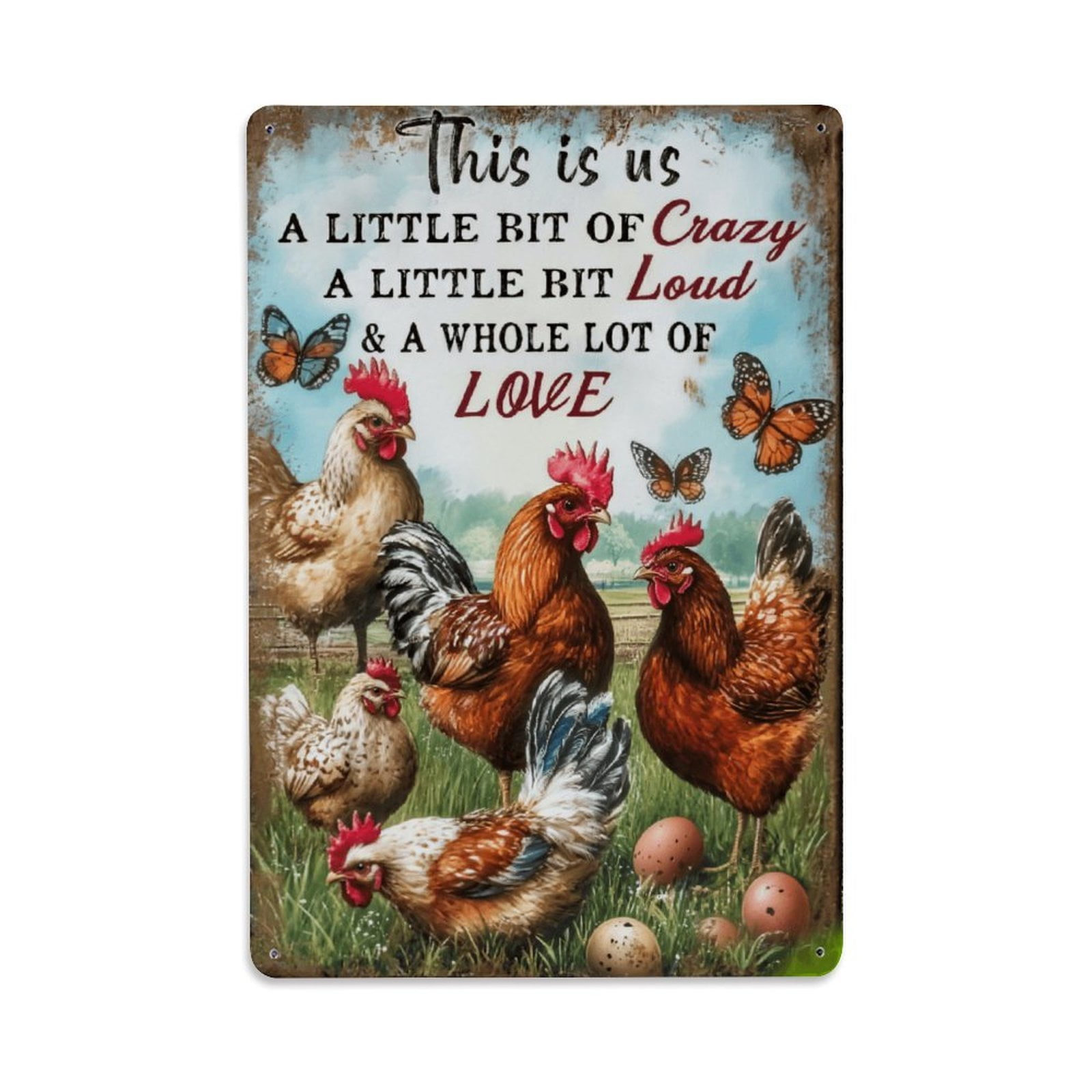 A Little Bit of Crazy & Loud Funny Country Kitchen, Chicken Coop Tin ...