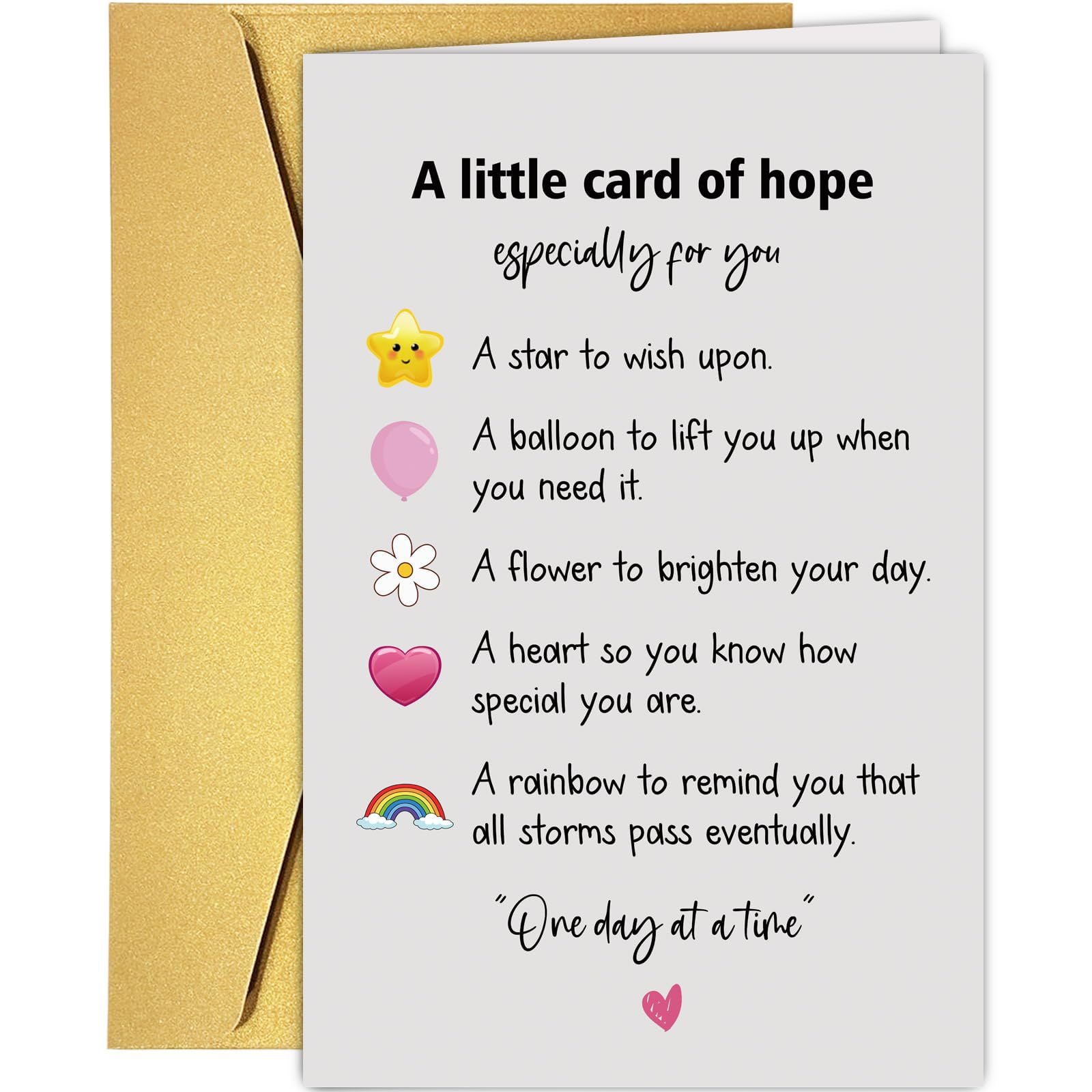 A Little Card of Hope – Uplifting Encouragement Greeting Card with Gold ...