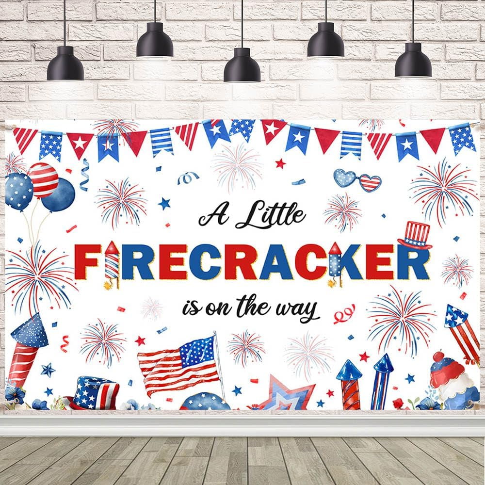 A Little Firecracker is On The Way Banner Little Firecracker Baby ...