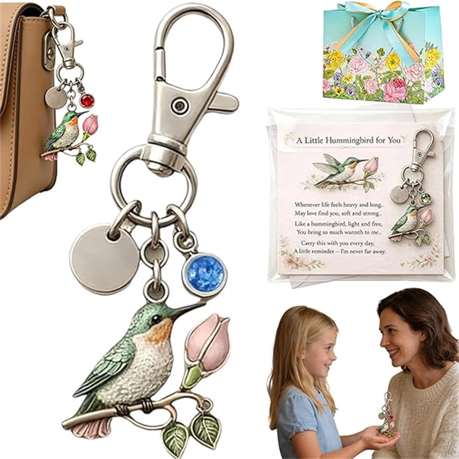 A Little Hummingbirds for You Keychain-A Meaningful Mom Day Gift Filled ...