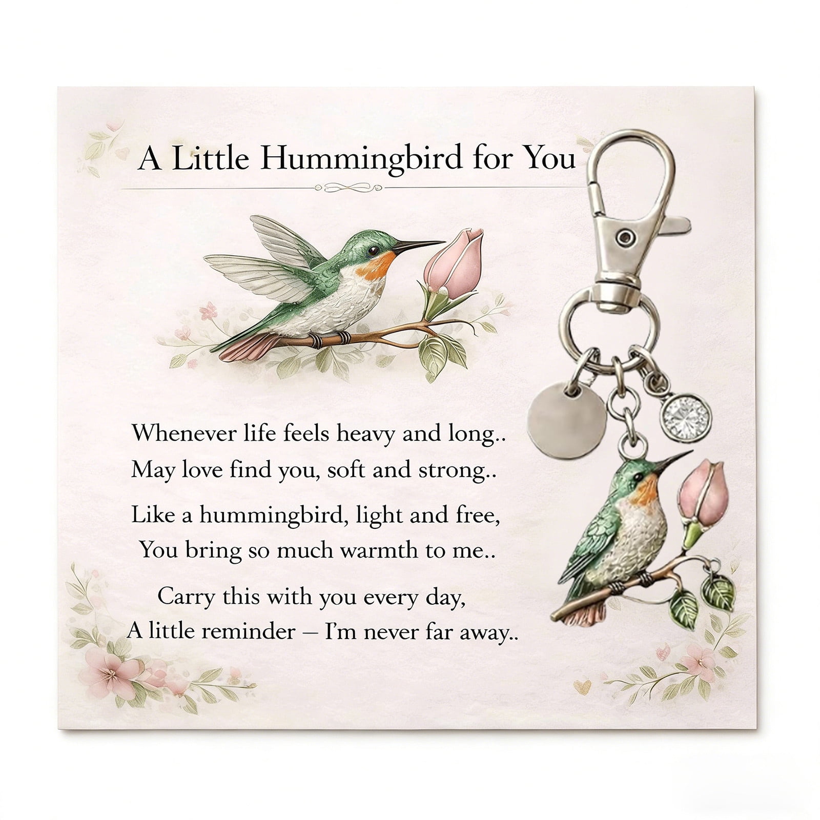 A Little Hummingbirds for You Keychain-A Meaningful Mom Day Gift Filled ...