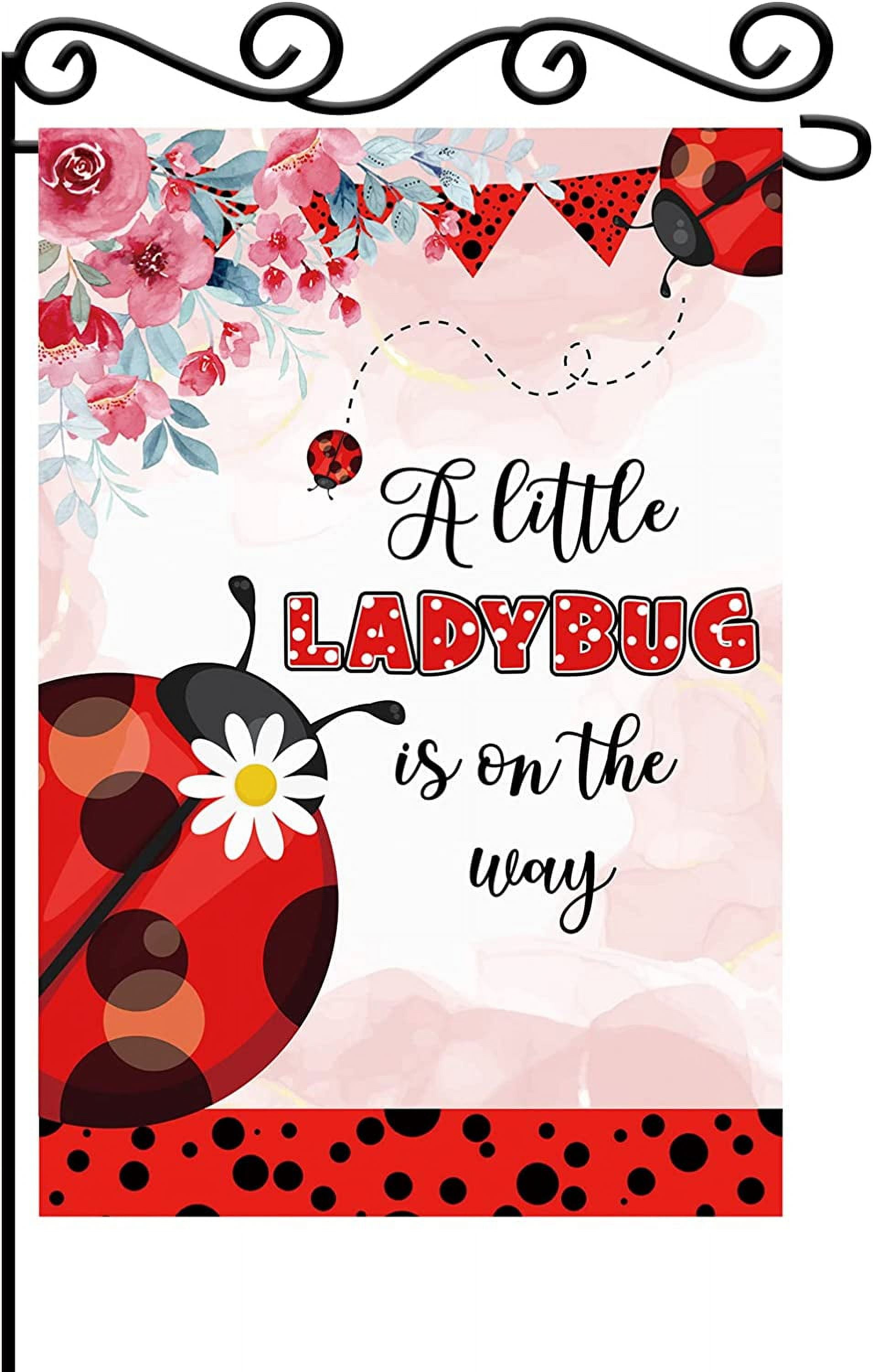A Little Ladybug Garden Flag,Welcome Baby Garden Flag,Spring Baby ...