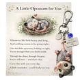 A Little Opossum For You Keychain & Sentiment Card Set, Inspirational ...