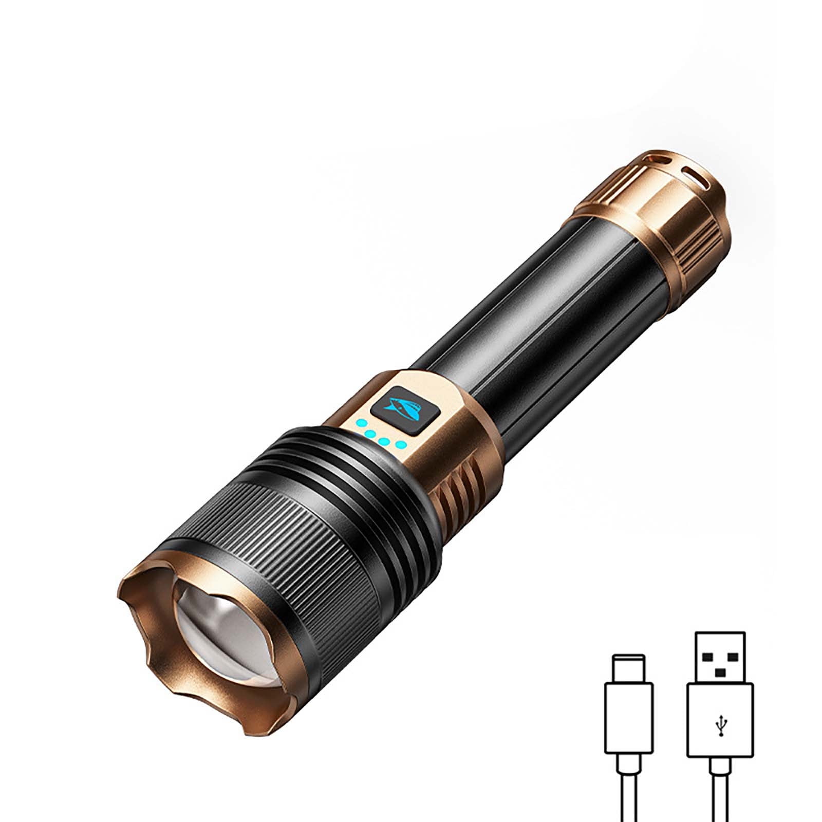 A High-Lumen Flashlight With Led Beam For Camping Hiking And Nighttime ...