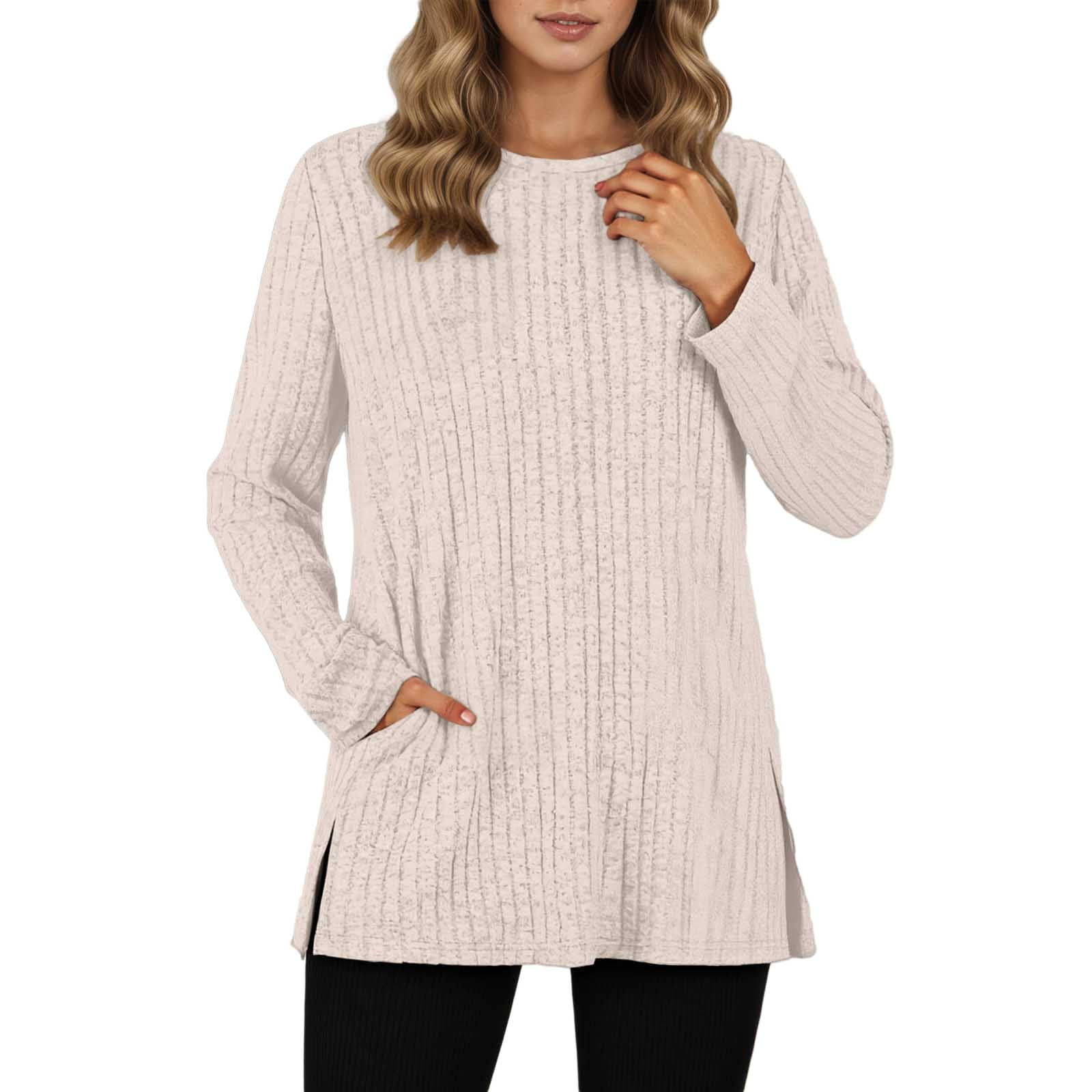 A Loose Round Neck Pocket Pocket With A Slit Top For Women From Europe ...