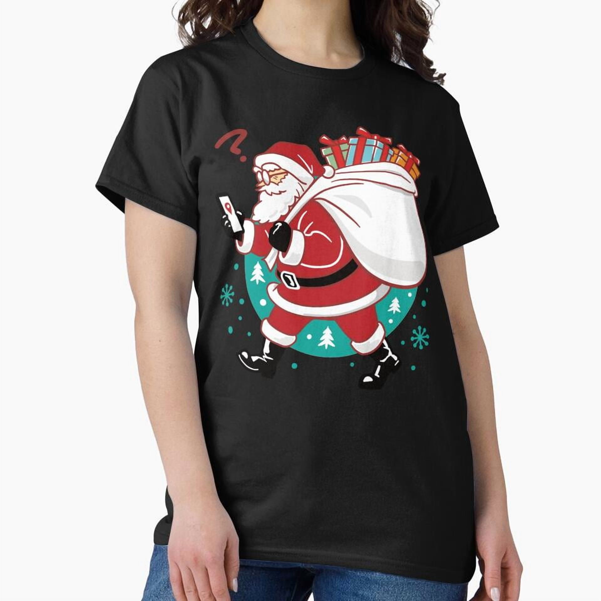 A Lost St. Nick With A Smartphone Funny Christmas Design Holiday Humor ...