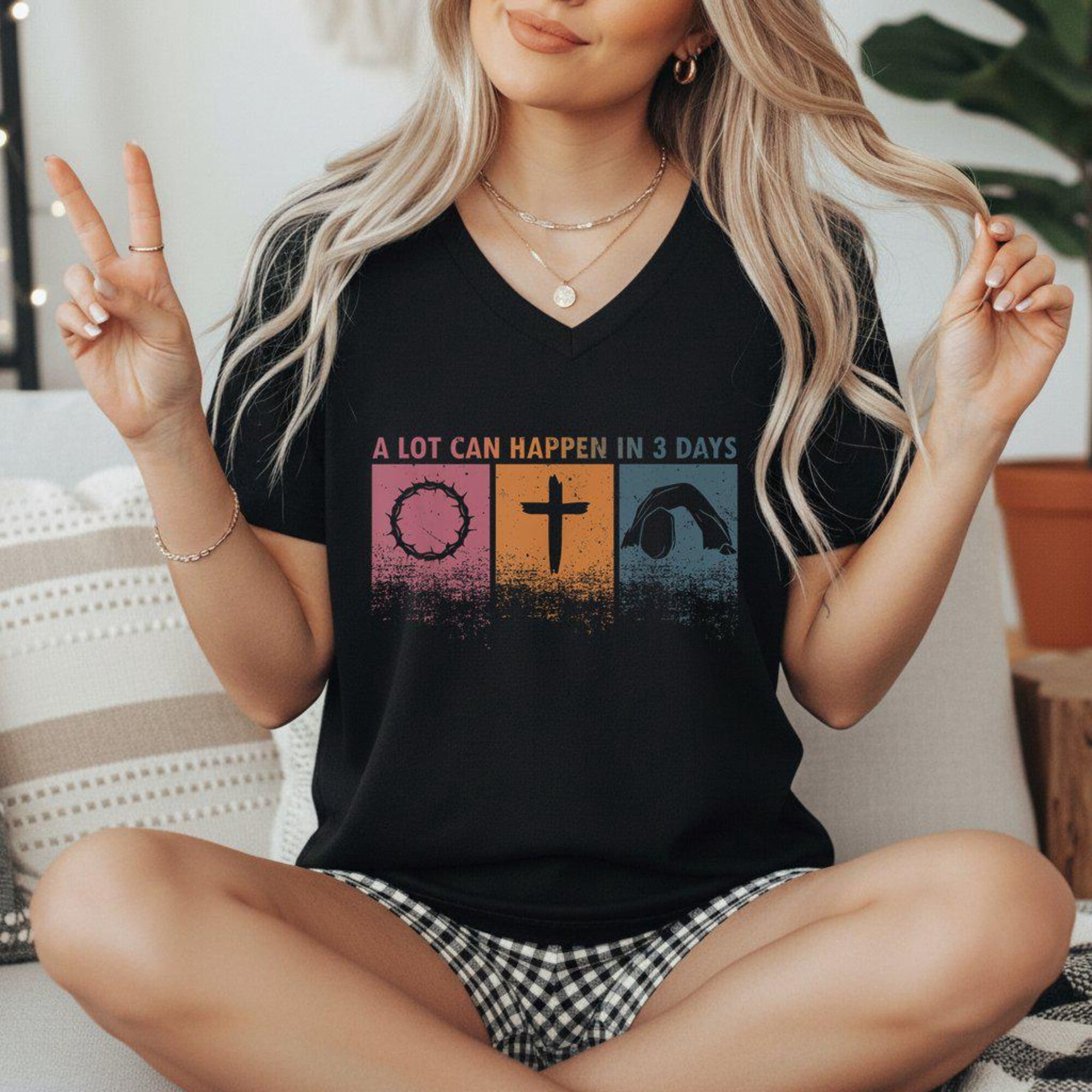 A Lot Can Happen In 3 Days Shirt Christian Easter Shirt Cross Crown ...