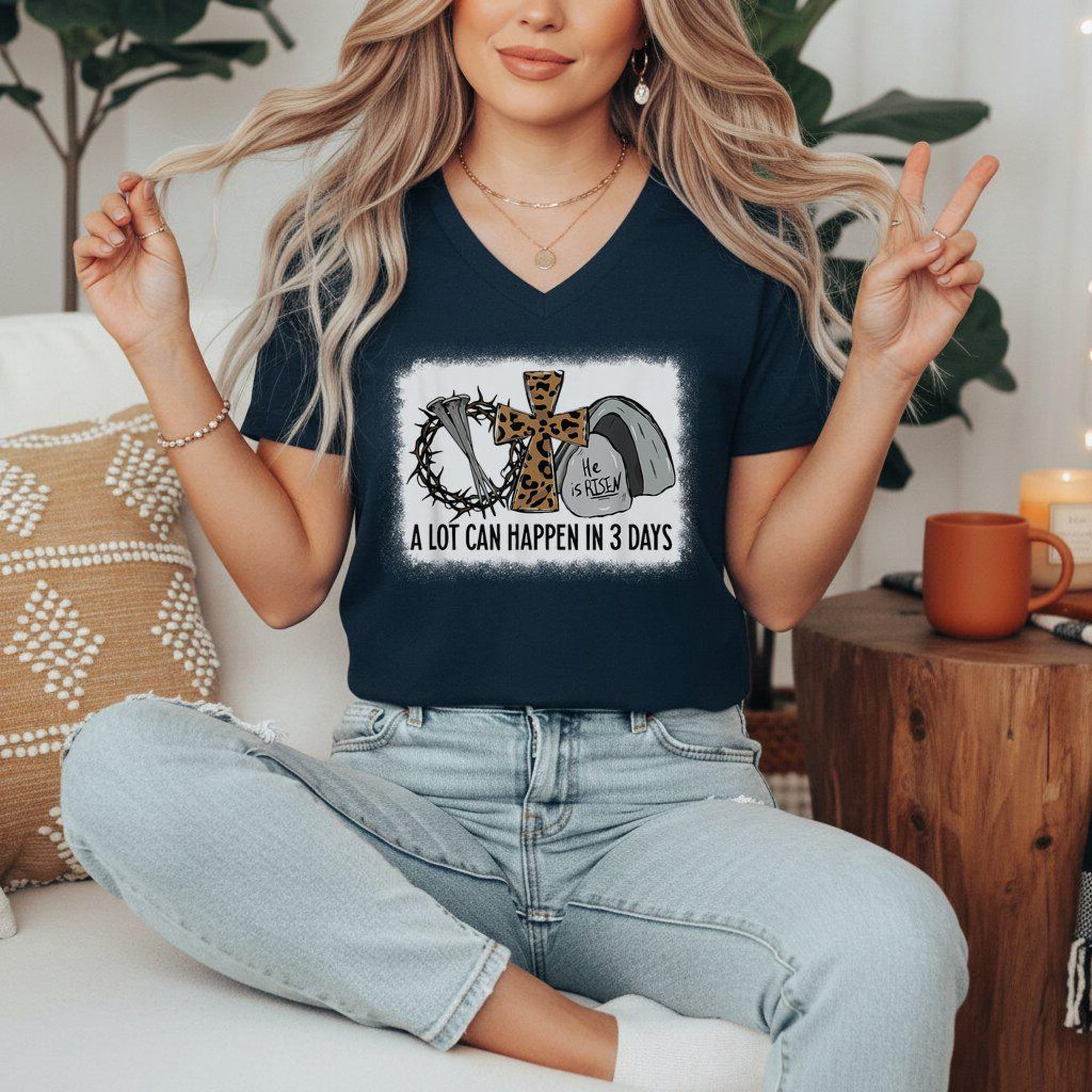 A Lot Can Happen In 3 Days Shirt Christian Easter Tee He Is Risen Cross ...