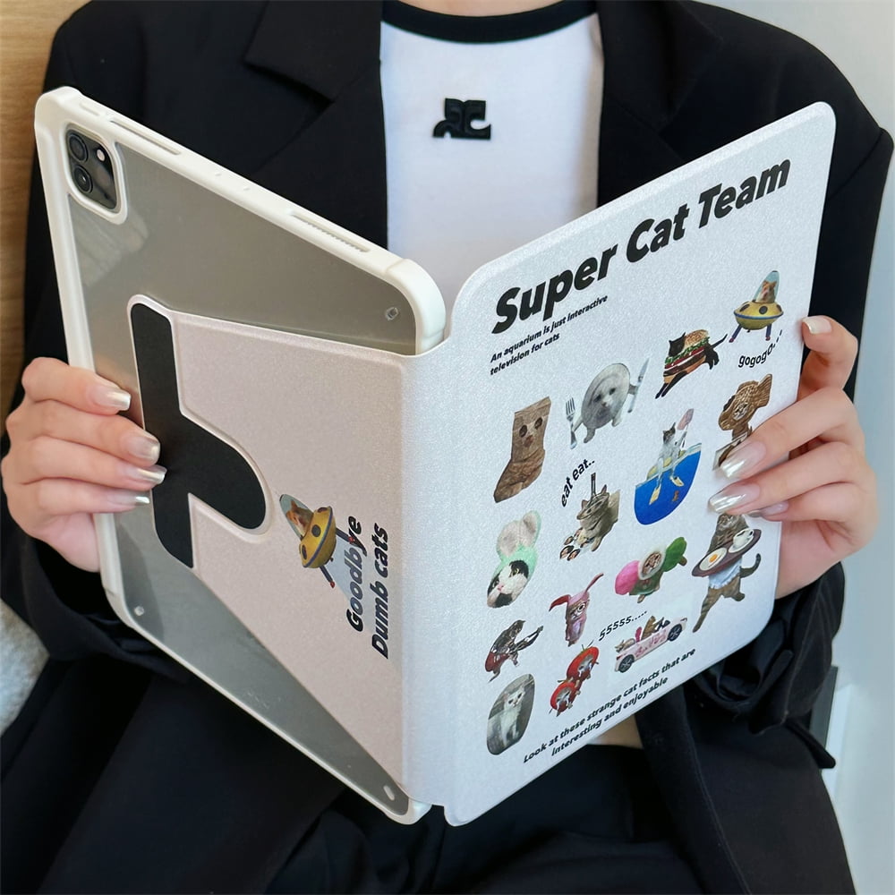 A Lovely Cat for iPad 2024 Air Pro 11 12.9 13 Case 360° Rotation 9.7 10 ...