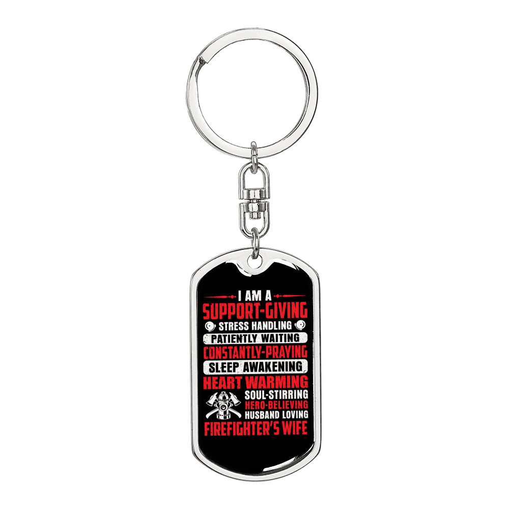 A Loving Firefighter'S Wife Stainless Steel or 18k Gold Premium Swivel ...