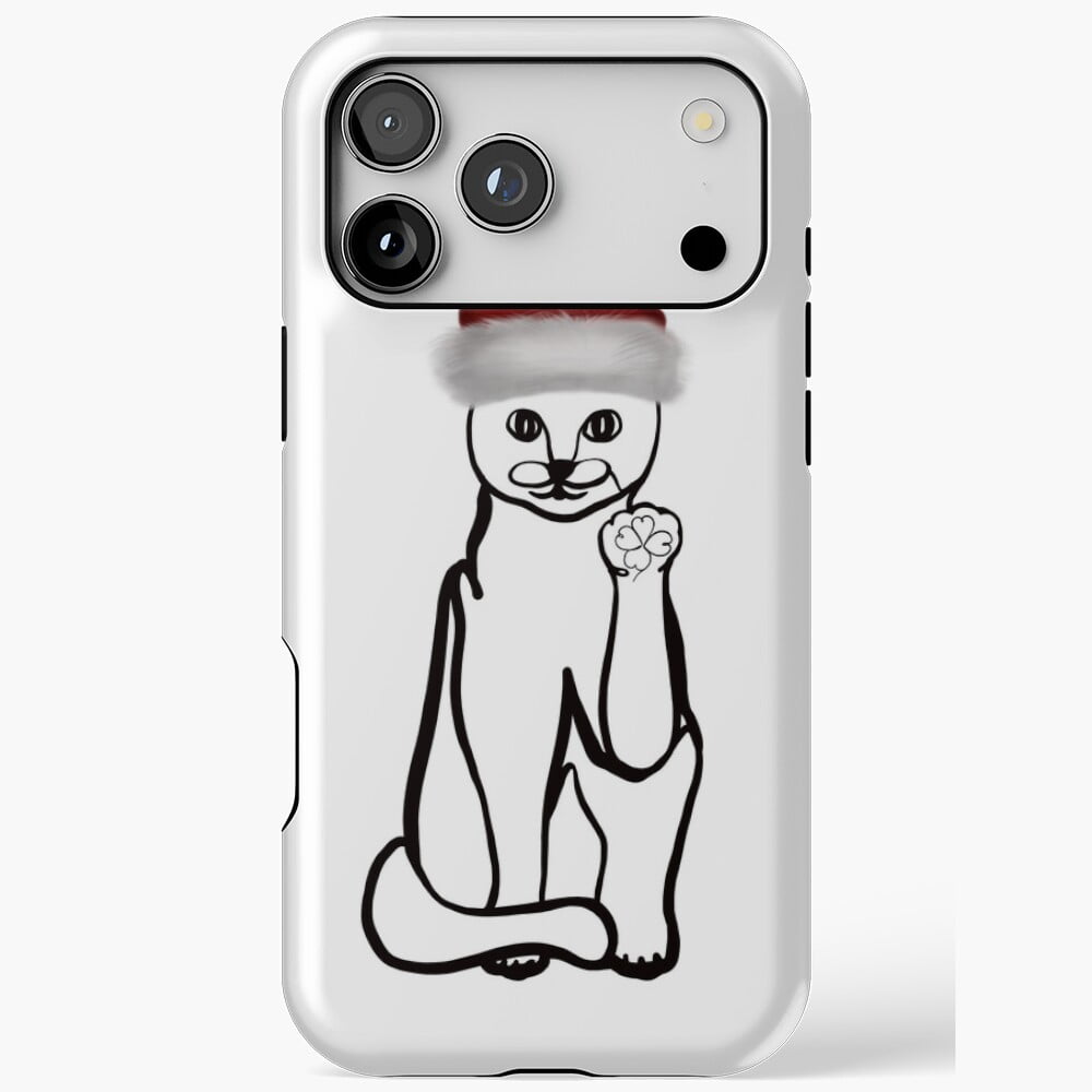 A Lucky Xmas Cat Protective Case for iPhone 11 12 13 14 15 16 17 Pro ...
