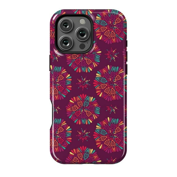 A MAROON MANDALA PATTERN 2 Themed Spiritual Tough Case for iPhone 11-17 ...