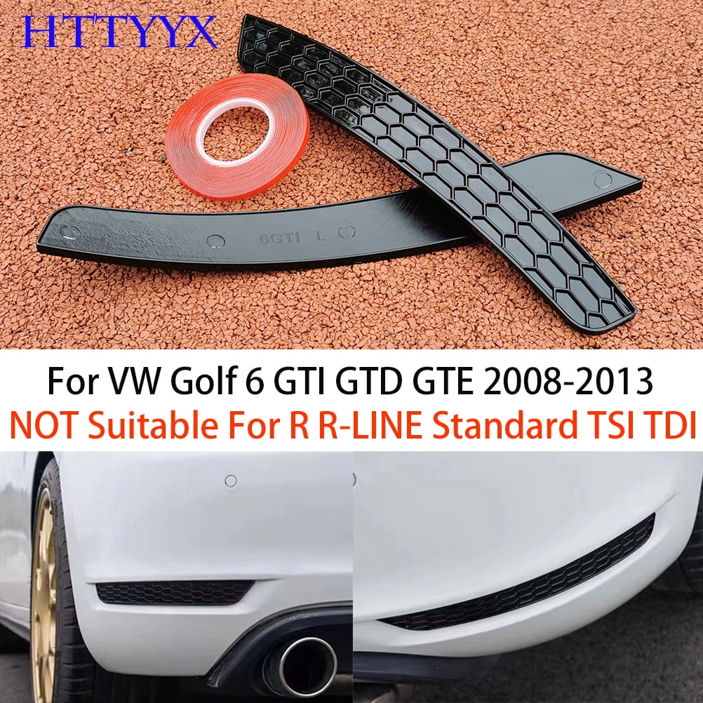 A MK6 GTI GTD GTE - Gloss Black Honeycomb Rear Bumper Reflector, Double ...