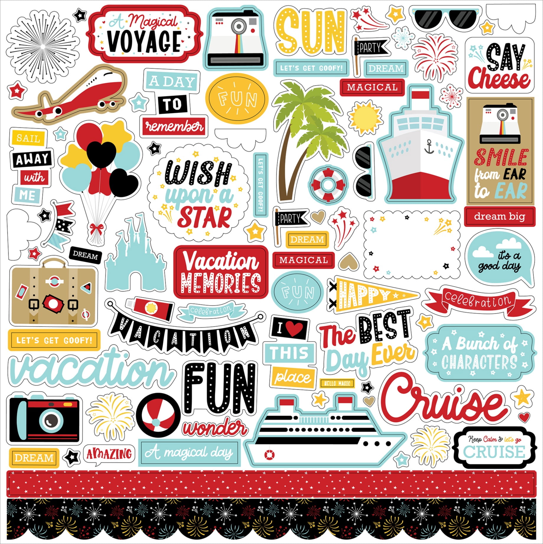 A Magical Voyage Cardstock Stickers 12"X12"-Elements - Walmart.com