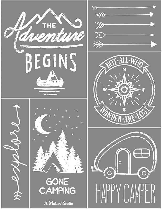 A Makers’ Studio | Tri Mesh Adhesive Stencil | Adventure | Reusable ...