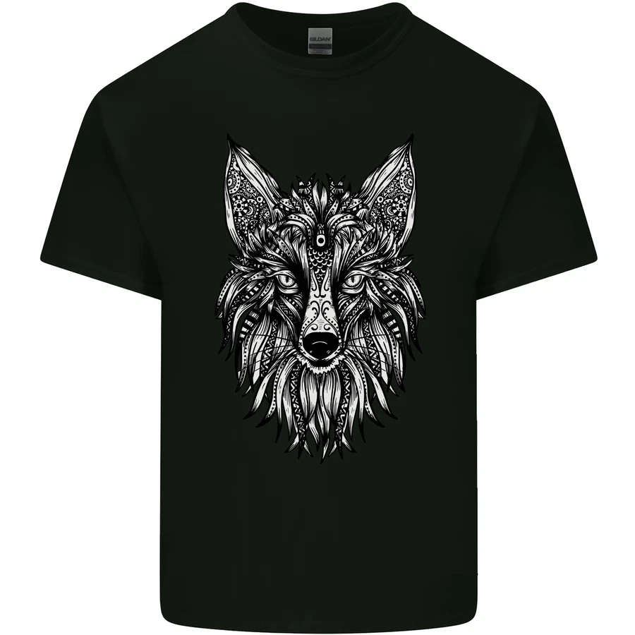 A Mandala Art Fox Tribal Geometric Wildlife Animal Graphic Cotton Shirt ...