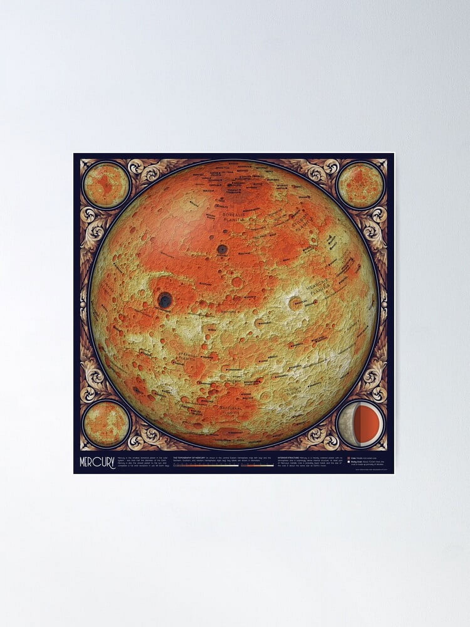 A Map of Mercury Poster - Walmart.com