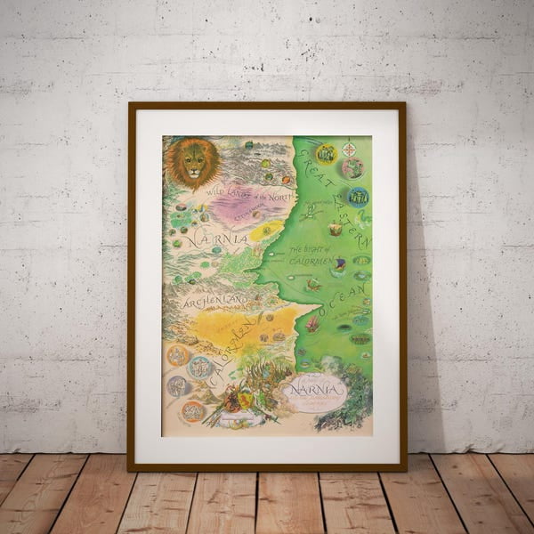 A Map of Narnia and the Surrounding Lands Fantasy Printable Map Wall ...