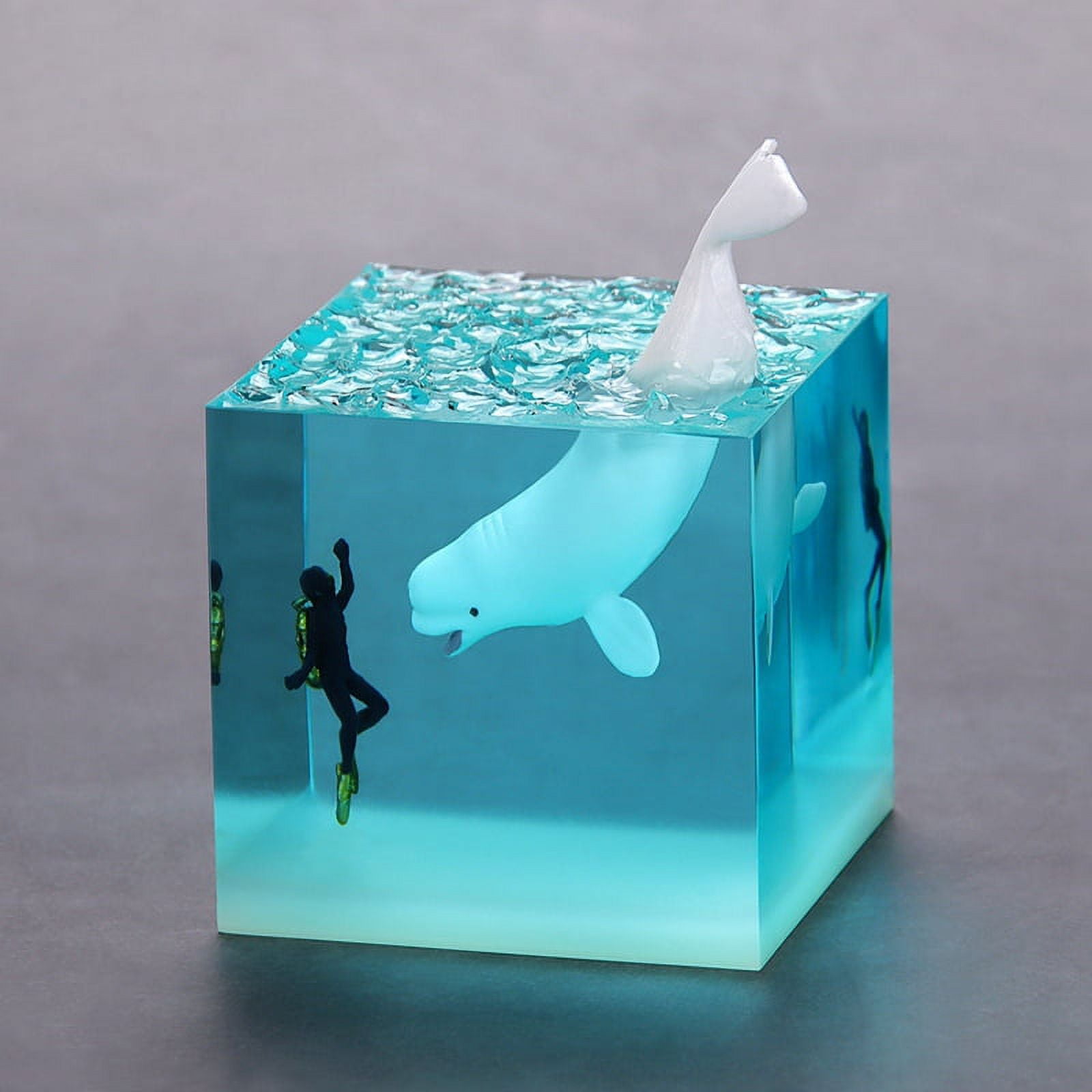 A-Marine Resin Whale Humpback Whale Diver Cube Ornament Home Birthday ...