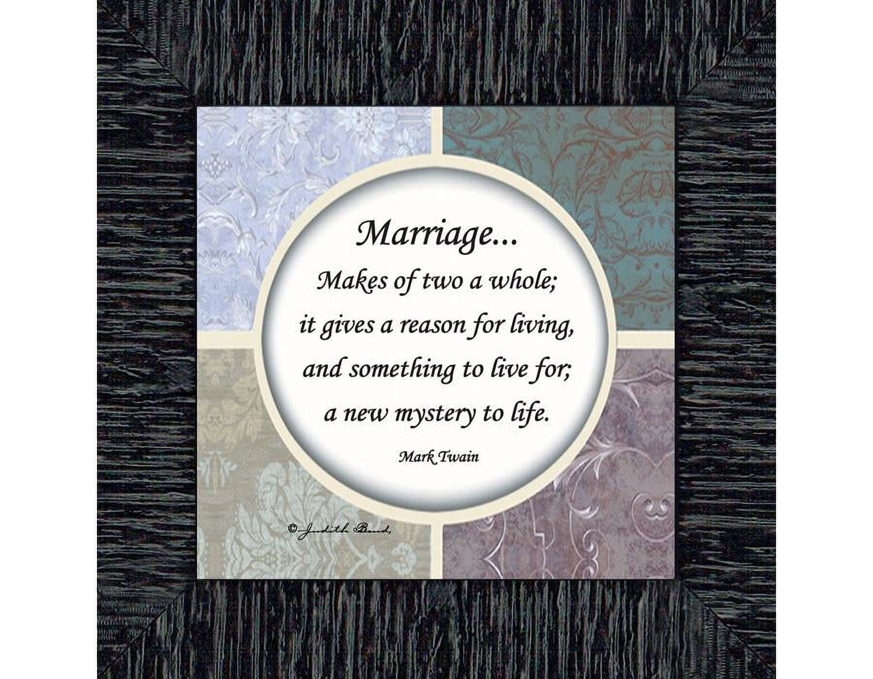 A Marriage, Mark Twain Poem, Picture Framed Wedding Gift for Bride and ...