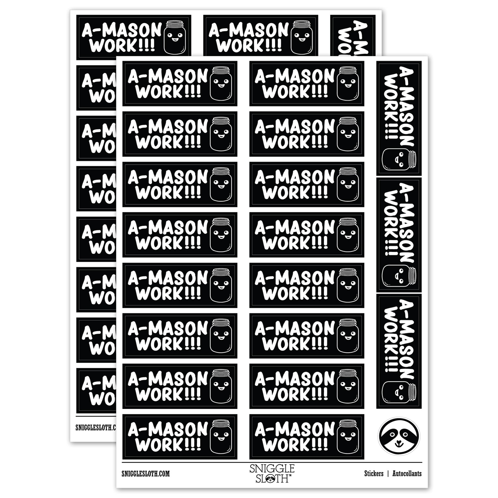 A-Mason Amazing Work Jar Teacher Student School Sticker Set - Black ...