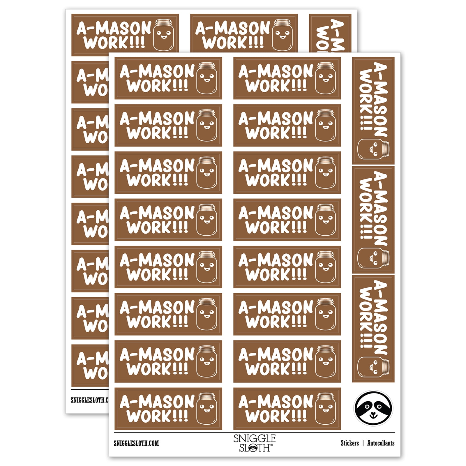 A-Mason Amazing Work Jar Teacher Student School Sticker Set - Brown ...