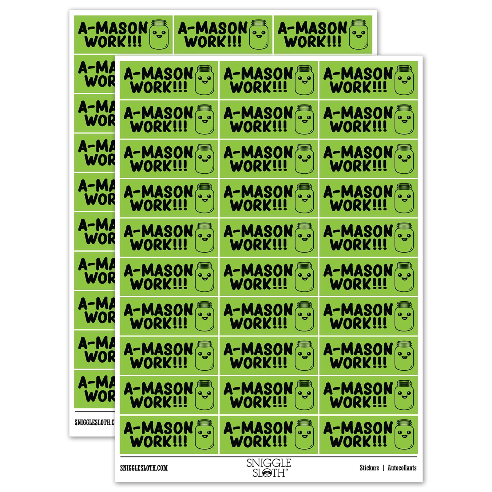 A-Mason Amazing Work Jar Teacher Student School Sticker Set - Light ...