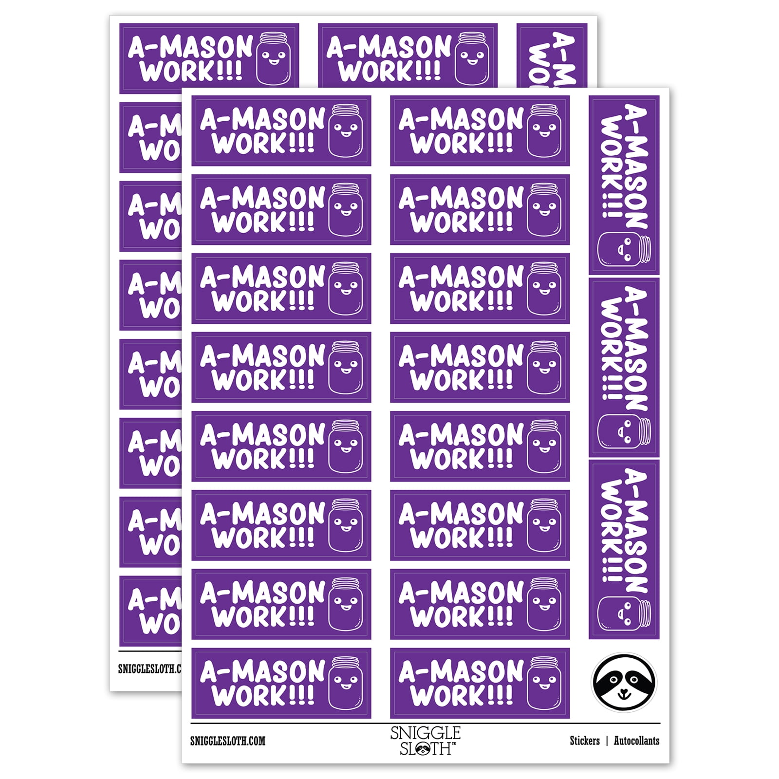 A-Mason Amazing Work Jar Teacher Student School Sticker Set - Purple ...
