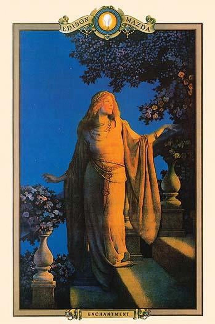 A Maxfield Parrish print used by Edison Mazda to advertise their ...