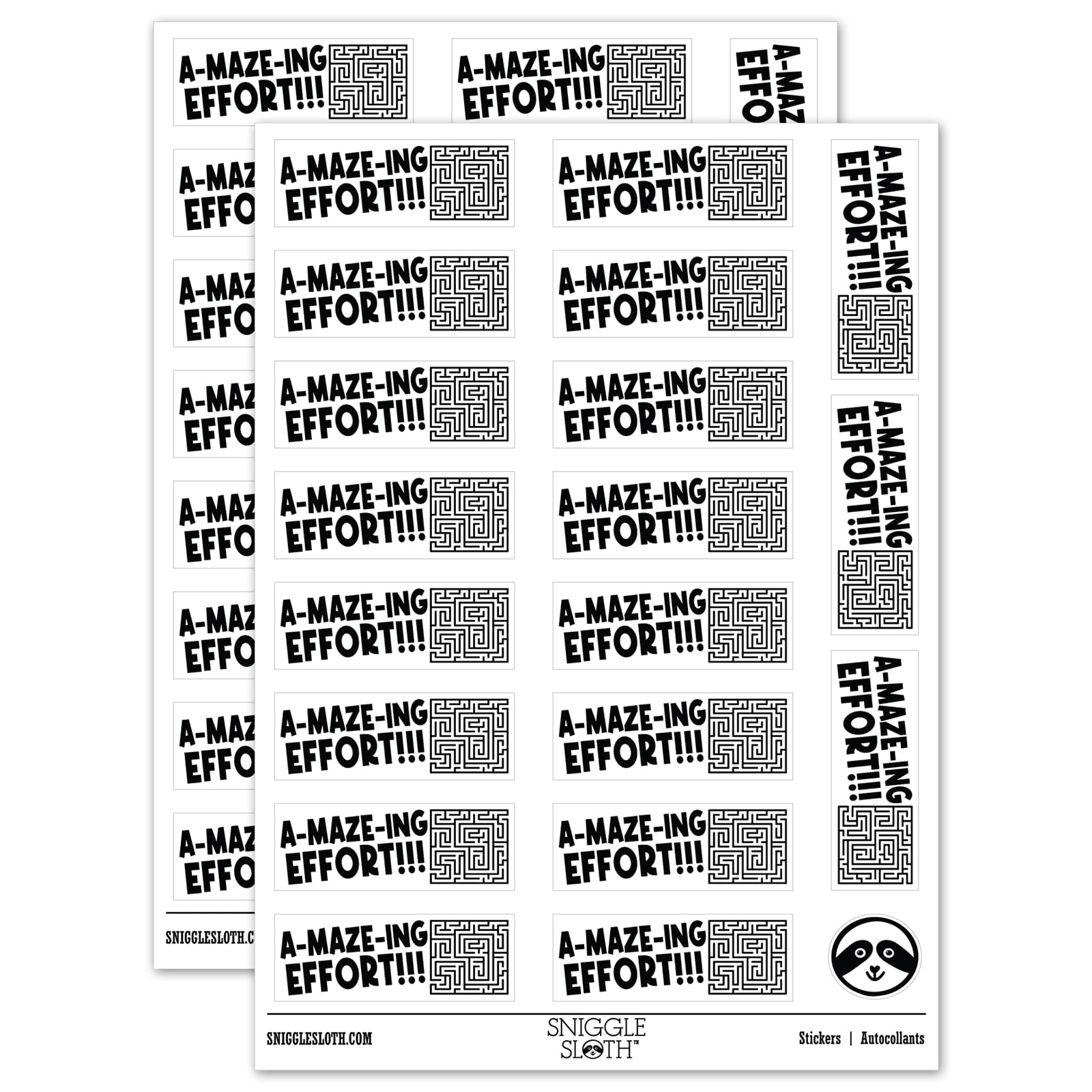 A-Maze-ing Amazing Effort Teacher Student School Sticker Set - White ...