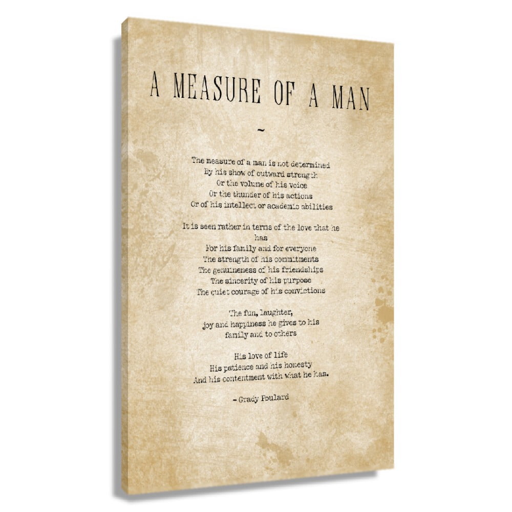 A Measure of The Man Poem Wall Art Poetry Posters for Kitchen Pictures ...