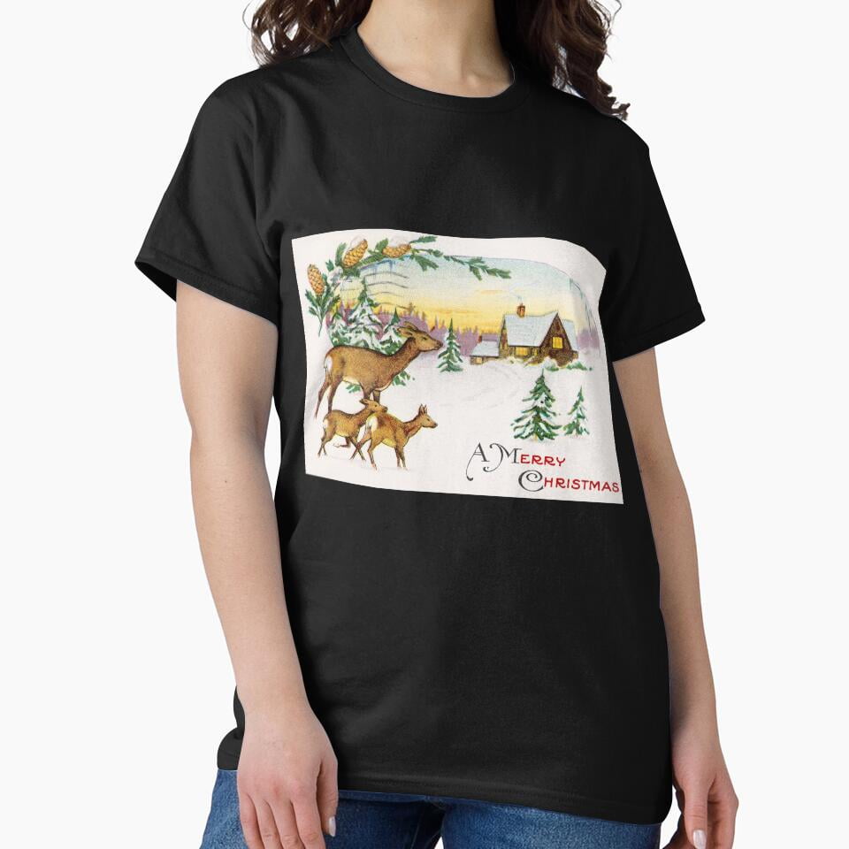 A Merry Christmas 1920 Funny Stecher Lithographic Co H4962 T-Shirt, for Men and Women, Up to 5XL ...