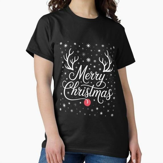 A Merry Christmas Red-Nosed Reindeer Funny Holiday Animal H9444 T-Shirt ...