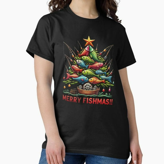 A Merry Fishmas A Fish A Funny Fishing A Christmas Tree A Holiday ...