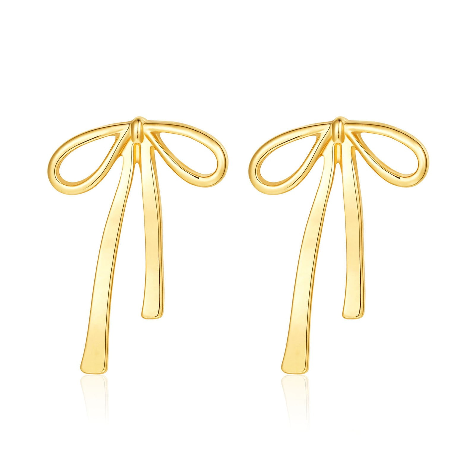 A Metal Bow Earrings Simple Butterfly Design Fashion Jewelry - Walmart.com