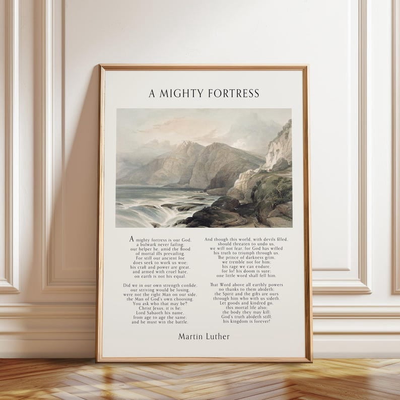 A Mighty Fortress Music Sheet Wall Art, Unframed Paper Poster 11x14in ...