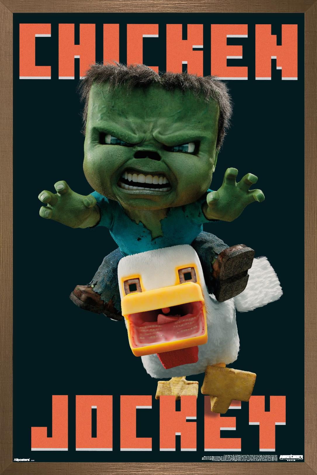 A Minecraft Movie - Chicken Jockey Wall Poster, 22.375" x 34" Framed ...