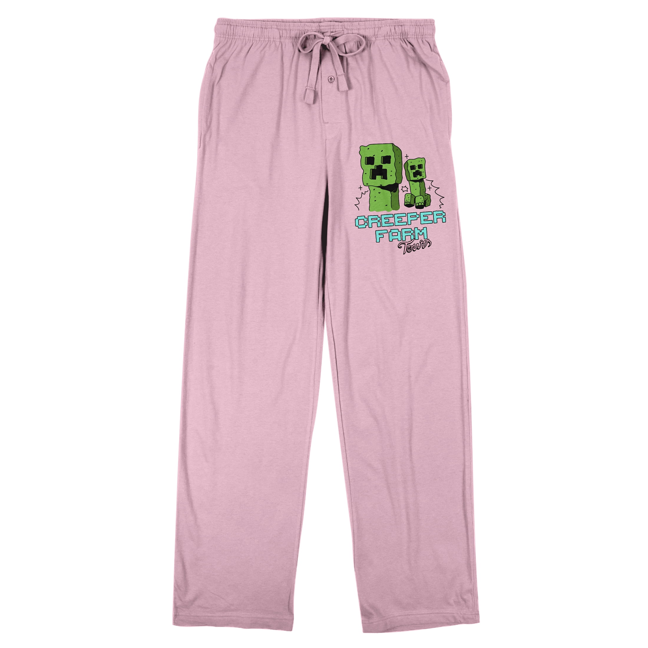 A Minecraft Movie Creeper Farm Tours Women's Pink Sleep Pajama Pants-XS ...