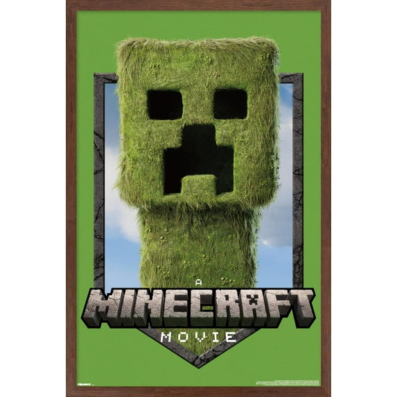 A Minecraft Movie - Creeper Logo Wall Poster, 14.725" x 22.375" Framed ...